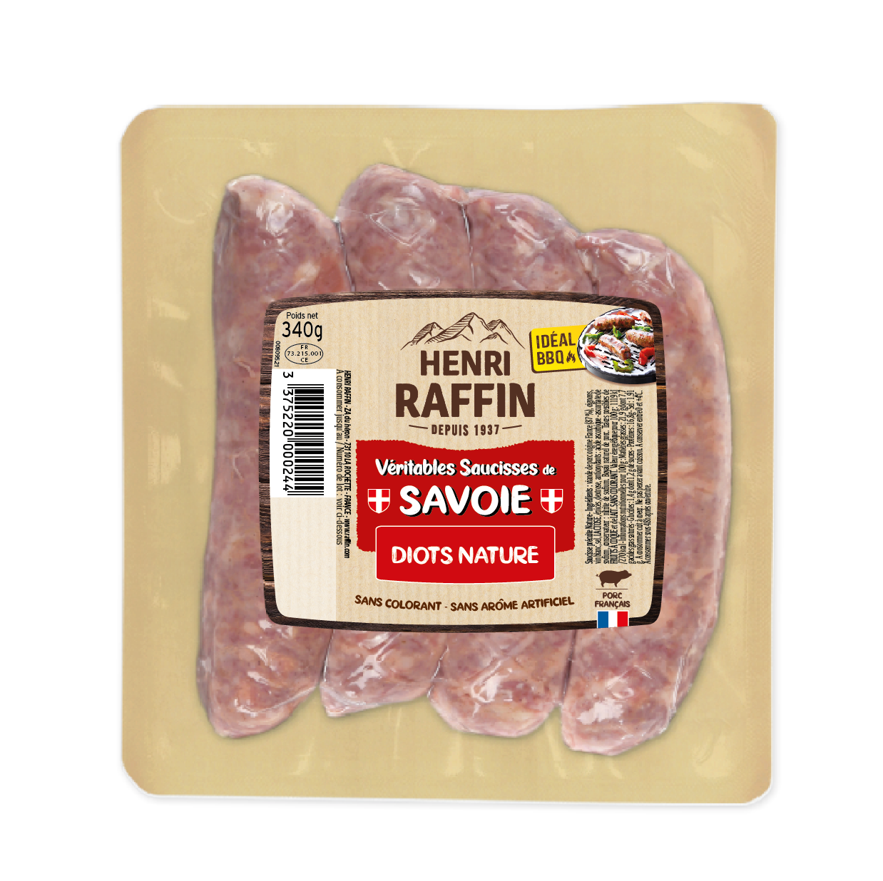 Diot de Savoie Henri Raffin - Saucisse traditionnelle savoyarde