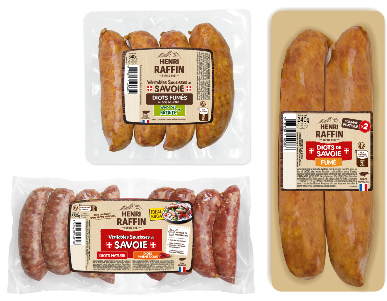 Diot de Savoie Henri Raffin - Saucisse traditionnelle savoyarde